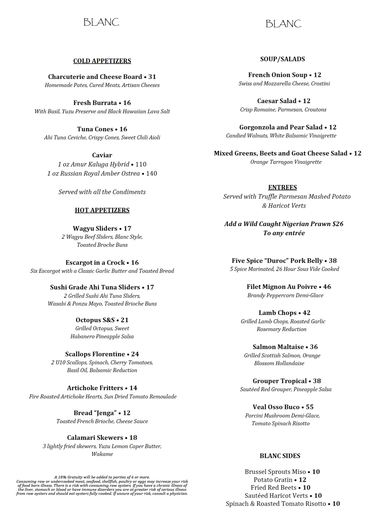 Blanc | Food for the Epicurean